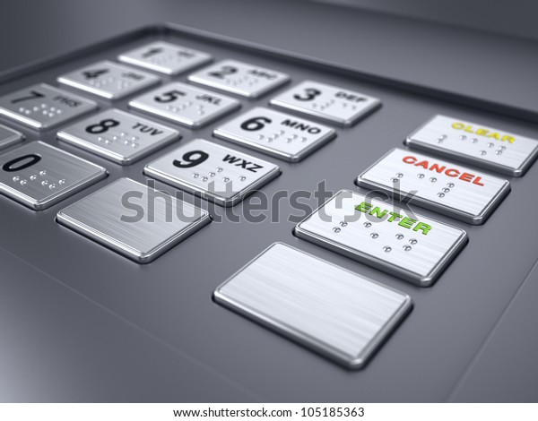 Atm Machine Keypad Numbers Stock Illustration 105185363