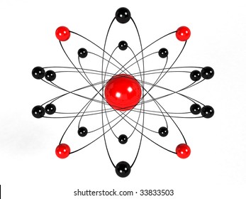 Atom 3d Rendering Red Black Stock Illustration 33833503 | Shutterstock