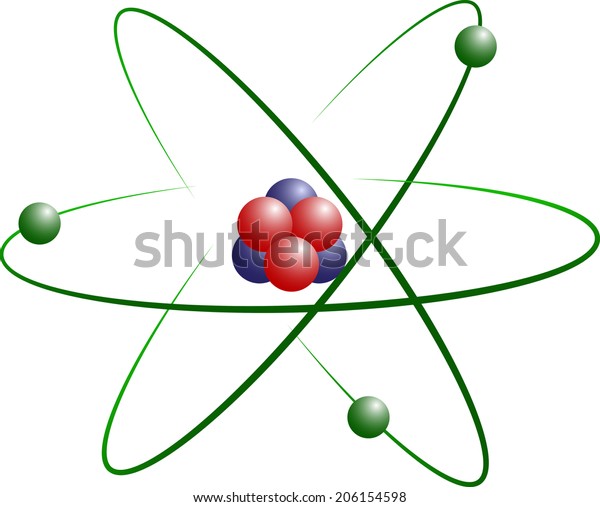 Atom Model Lithium Protons Electrons Neutrons Stock Illustration ...