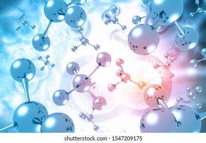 Atom Molecule Structure Scientific Background 3d Stock Illustration ...