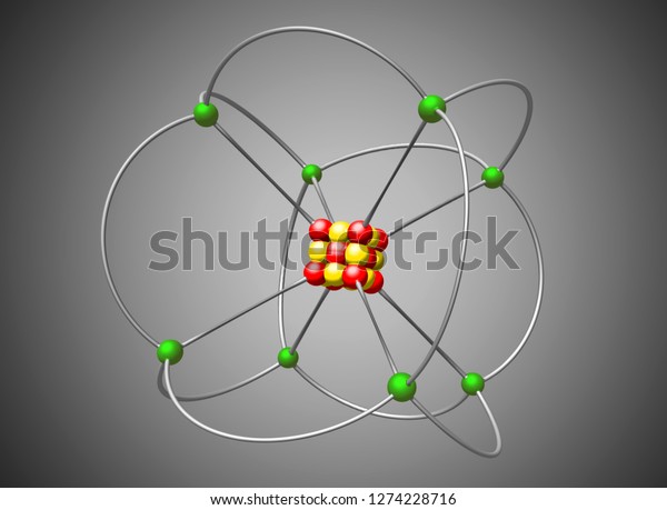 Atom Nuclear Model Abstract Atom Structure Stock Illustration 1274228716