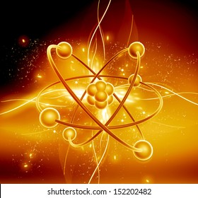 Atom On Abstract Tech Background Stock Illustration 152202482 ...