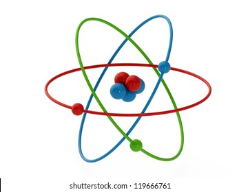 Model Atom Isolated On White Background: ภาพประกอบสต็อก 1205347072