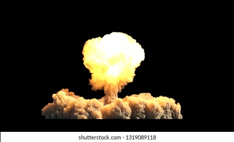 Atomic Explosion On Black Background 3d Stock Illustration 1319089118