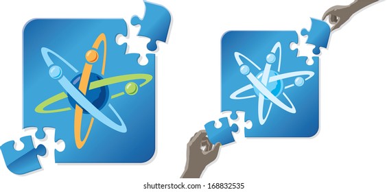 Atomic Puzzle Stock Vector (Royalty Free) 168832721 | Shutterstock