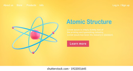 Atomic Structure Isolated On Yellow Background Stock Illustration ...