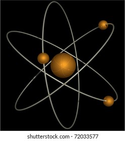 Atomic Structure On Black Background Stock Illustration 72033577 ...