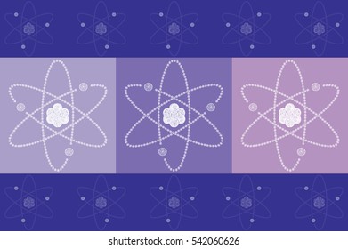 Atomic Structure On Purple Background Stock Illustration 542060626 ...