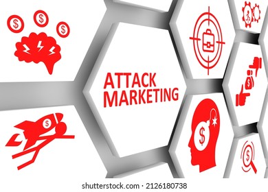 Attack Marketing Concept Cell Background 3d Stock Illustration ...