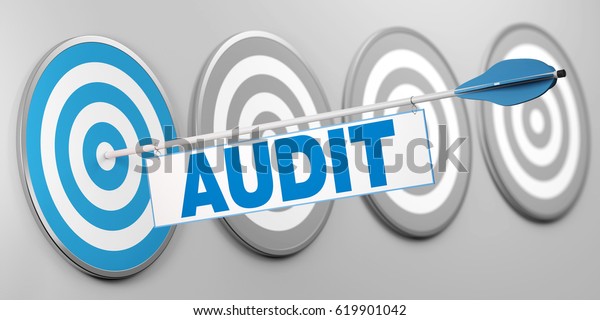Audit Report Test Concept On Target Stock Illustration 619901042
