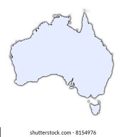 Australia Light Blue Map Shadow High Stock Illustration 8154976 ...