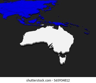 Australia Map Yellow Background 3d Rendering 스톡 일러스트 572659012 ...