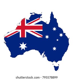 Map Australia Australian Flag Colors Stock Vector (Royalty Free) 157450718