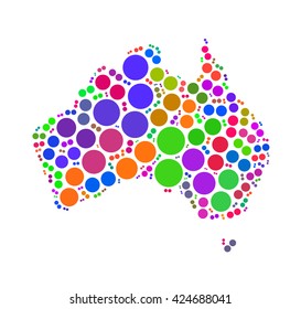 Australia Map Shape Design By Color Stock Illustration 424688041 ...