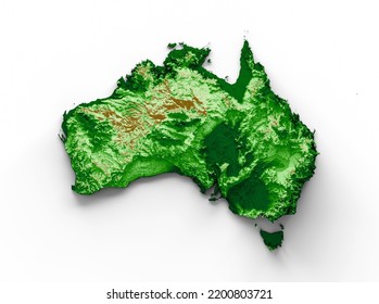 Australia Topographic Map 3d Realistic Map Stock Illustration ...