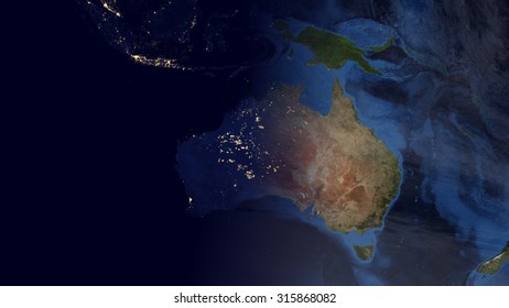 Australian Map Space View Elements This Stock Illustration 315868082