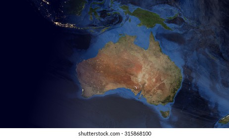 Australian Map Space View Elements This Stock Illustration 315868100 ...