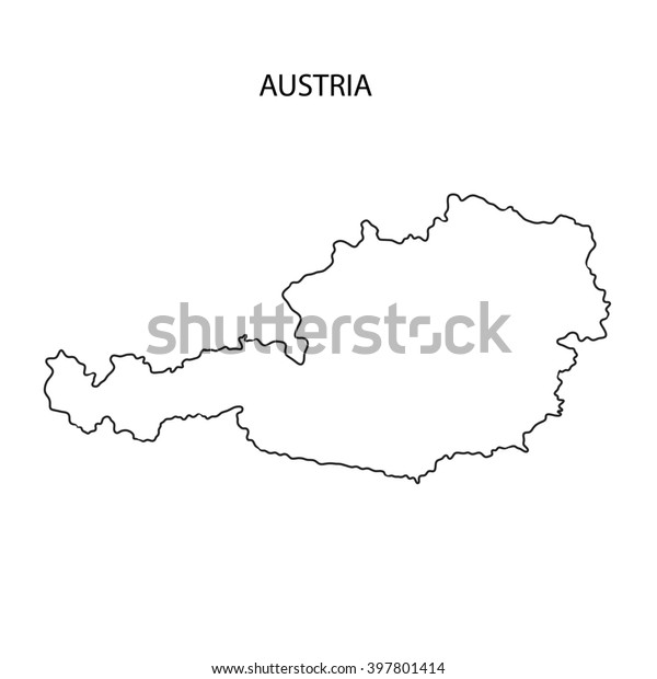 Austria Map Outline Stock Illustration 397801414 | Shutterstock