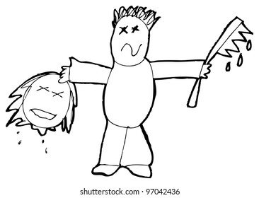 Authentic Looking Childs Drawing Murderer Stock Illustration 97042436 ...