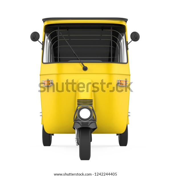 Auto Rickshaw Isolated Front View 3d Stock Illustration 1242244405