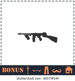 Automatic Rifle Icon Flat Vector Illustration: เวกเตอร์สต็อก (ปลอดค่า ...