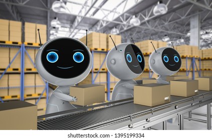 Automatic Warehouse Concept 3d Rendering Automation Stock Illustration ...