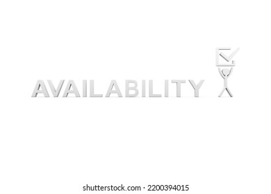 Availability Concept White Background 3d Render Stock Illustration ...
