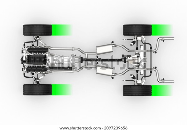 Awd Drivetrain All Wheel Drive System Stock Illustration 2097239656 ...