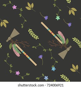 Axe Flowers Pattern Illustration Stock Illustration 724006921 ...