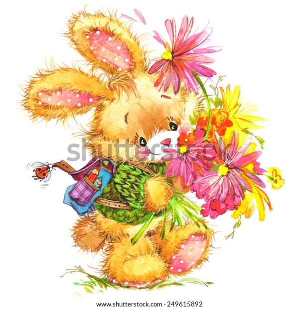 Back School Cute Rabbit School Supplies Stock Illustration 249615892 ...