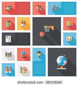 Back School Flat Ui Background Stock Illustration 283158365 | Shutterstock