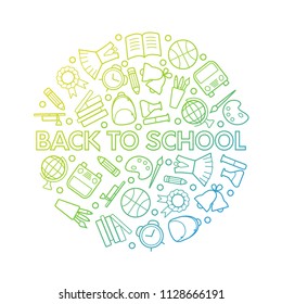 Back School Round Background Text Outline Stock Illustration 1128666191 ...