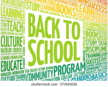 Back School Word Cloud Collage Education Stock Illustration 573565036 ...