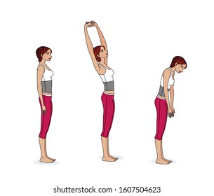 Back Stretch Exercise Realistic Image Isolated Stock Illustration ...