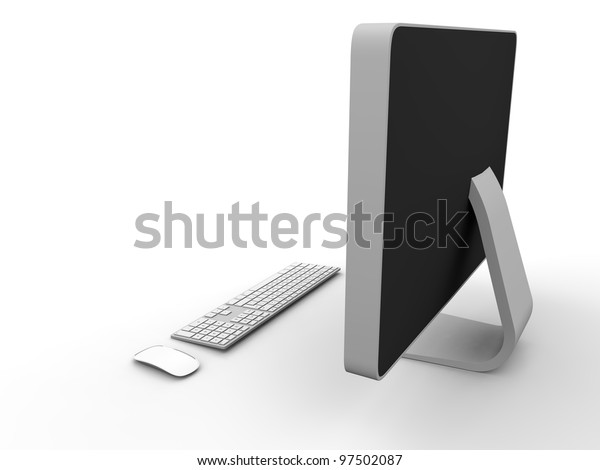 Back View Modern Desktop Computer Wireless Stock Illustration 97502087 ...