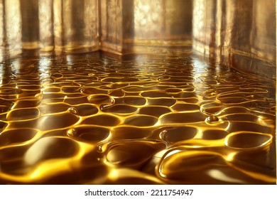 Backdrop Golden Liquid Pattern On Floor Stock Illustration 2211754947 ...