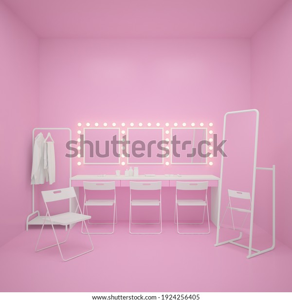 Backdrop Pink Dressing Room 3d Rendering Stock Illustration 1924256405 ...