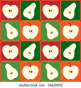 Background Apple Pear Crosssections Stock Illustration 54620092 ...