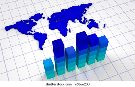 Background Bar Chart World Map Stock Illustration 96866230 | Shutterstock