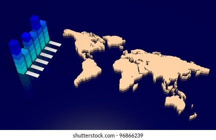 Background Bar Chart World Map Stock Illustration 96866239 | Shutterstock