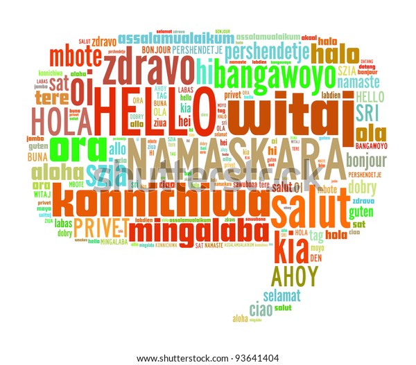 Background Concept Wordcloud Illustration Hello Greet Stock ...