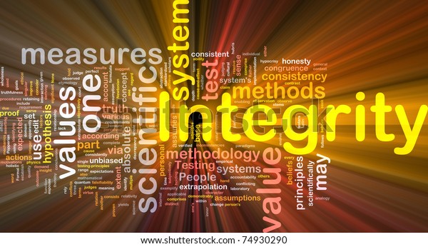 Background Concept Wordcloud Illustration Integrity Glowing Stock ...