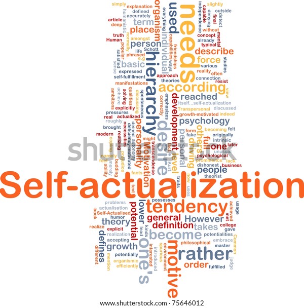 Background Concept Wordcloud Illustration Selfactualization Stock ...
