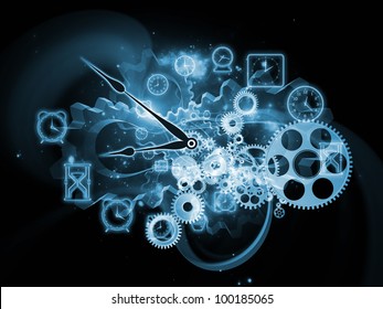 Background Design Gears Clock Elements Abstract Stock Illustration ...
