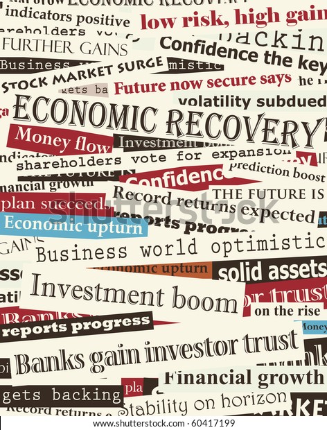 Background Design Newspaper Headlines About Economic Stock Illustration ...