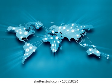 Background Digital Image World Map Connection Stock Illustration ...