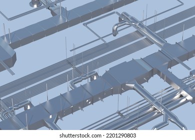 Background Elements Ventilation System 3d Rendering Stock Illustration ...