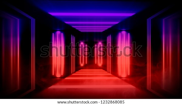 Background Empty Hall Columns Dark Room Stock Illustration 1232868085 ...