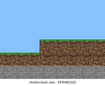Background Field Sky Grass Pixel Videogame Stock Illustration ...