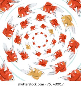 Watercolor Rainbow Carp Pattern Seamless Oriental Stock Vector (Royalty ...
